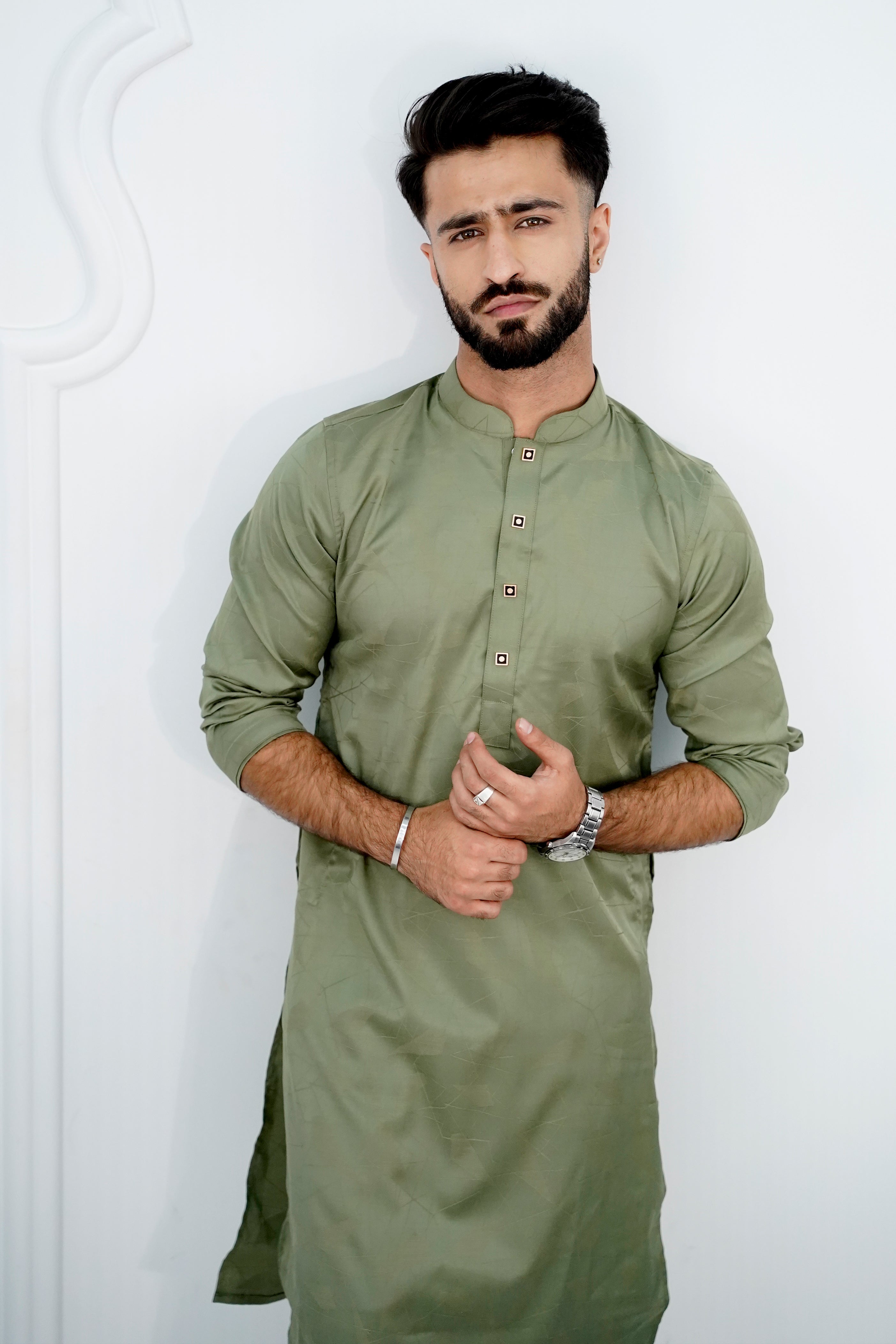 Elite Olive Green Panjabi-4001 – Splayd