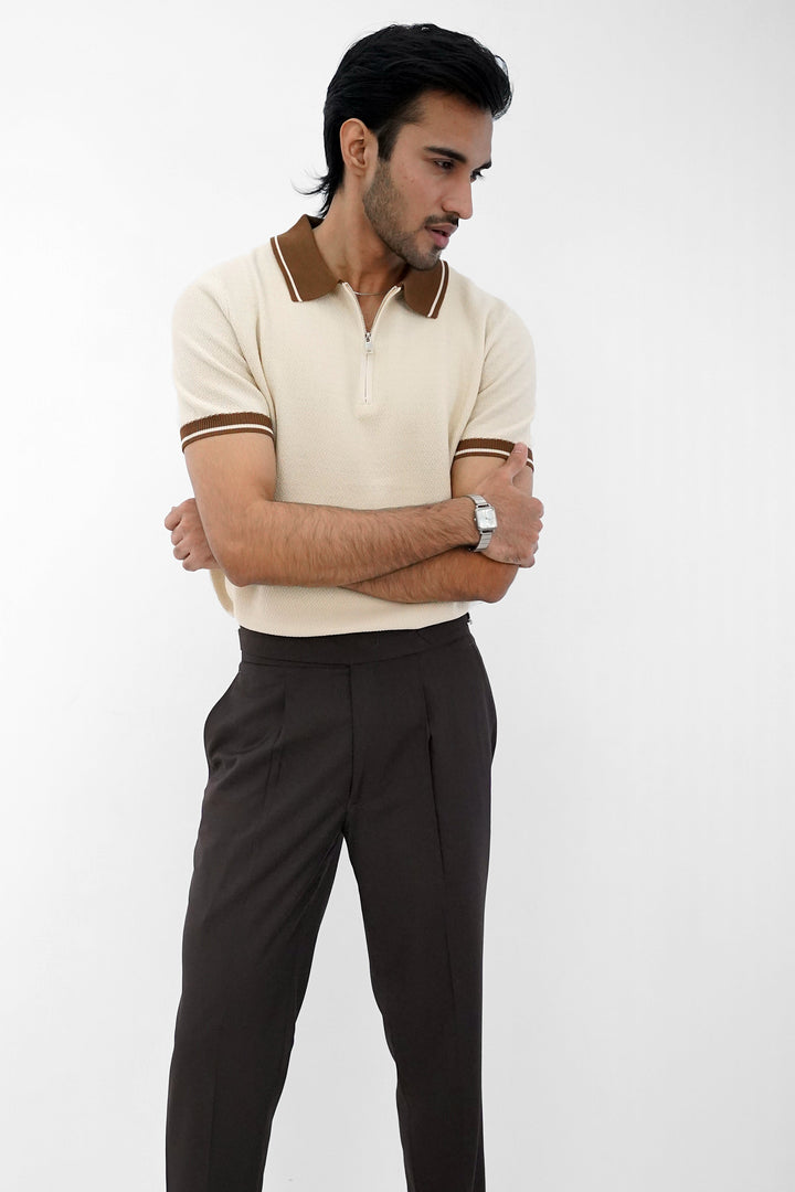 Corneliani Beige Zip Polo Shirt PS-4300 – Splayd