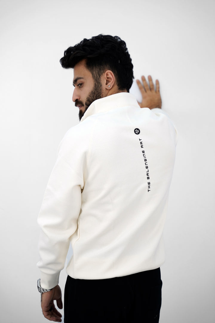 Balen White Zip Sweatshirt SS-3315 – Splayd